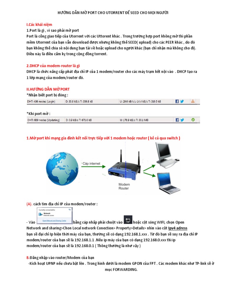 Huong Dan Chi Tiet Mo Port Cho Utorrent | PDF
