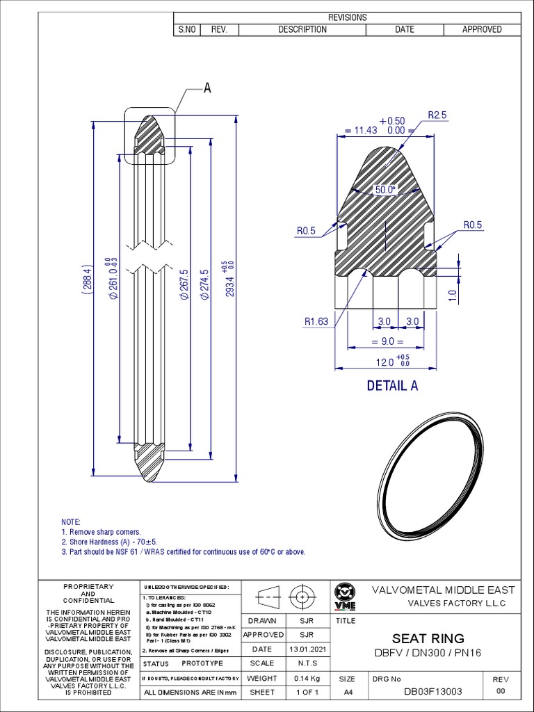 Pro Seat Ring Specifications and Notes | PDF