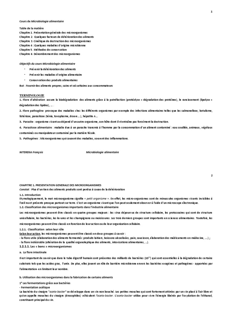 Cours de Microbiologie - Ulbu - 2020 | PDF