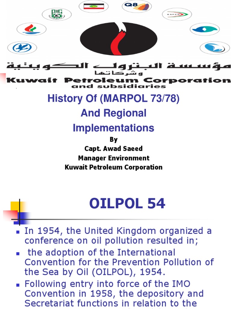 History Of MARPOL 73/78 And Regional Implementations In The Persian ...