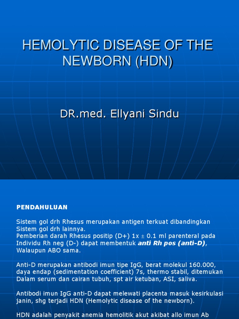 Hemolytic Disease of The Newborn (HDN) | PDF