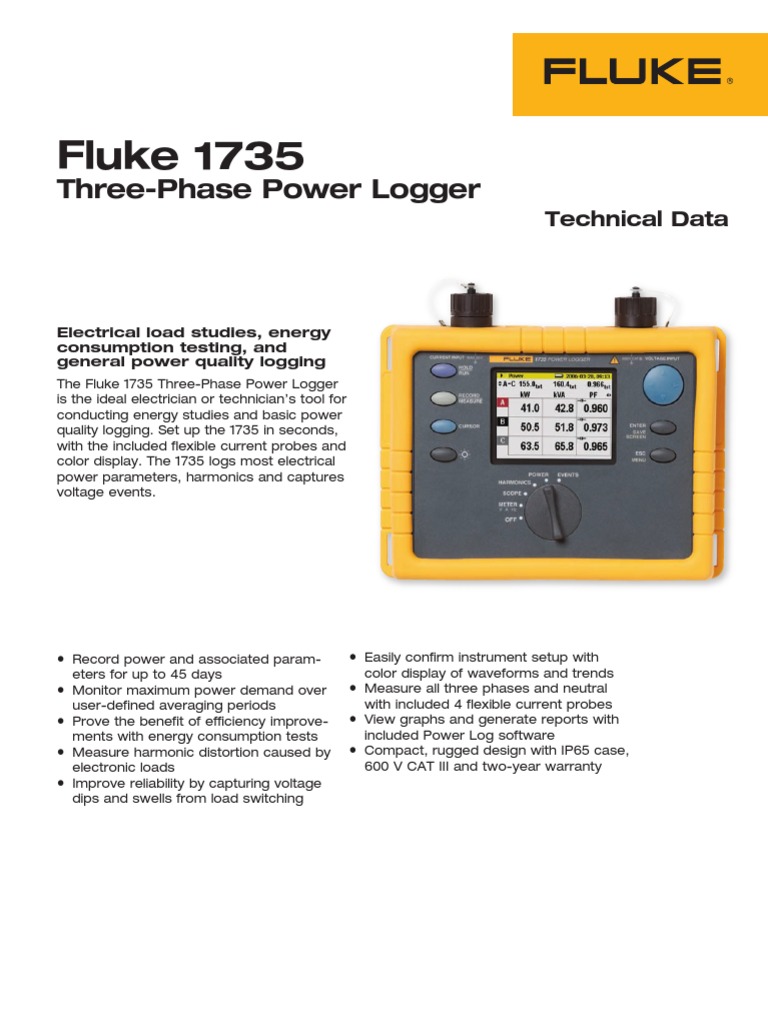 Fluke 1735 Datasheet | PDF