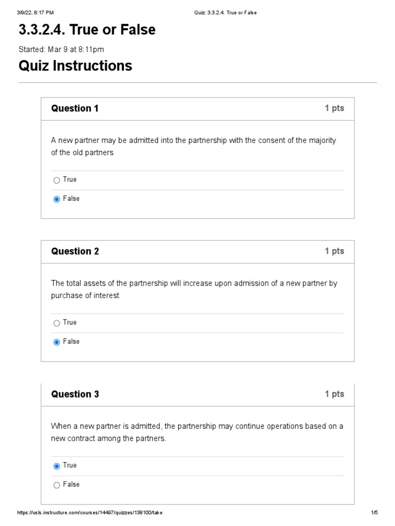 Quiz 3.3.2.4. True or False | PDF