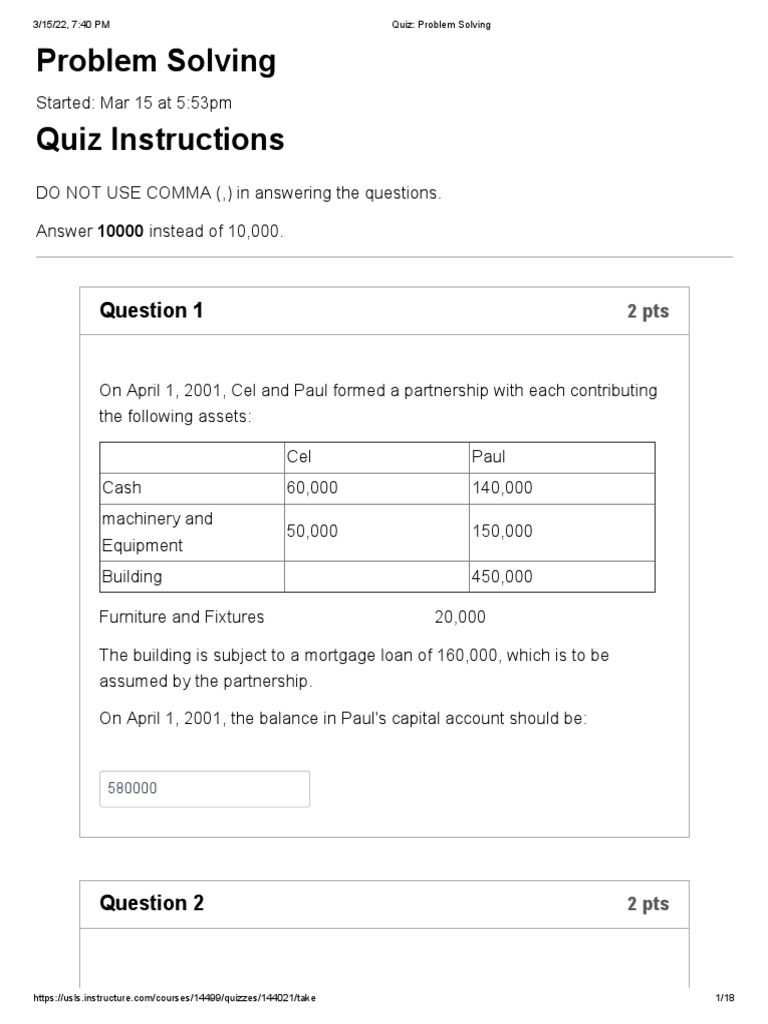 Quiz - Problem Solving - Final | PDF