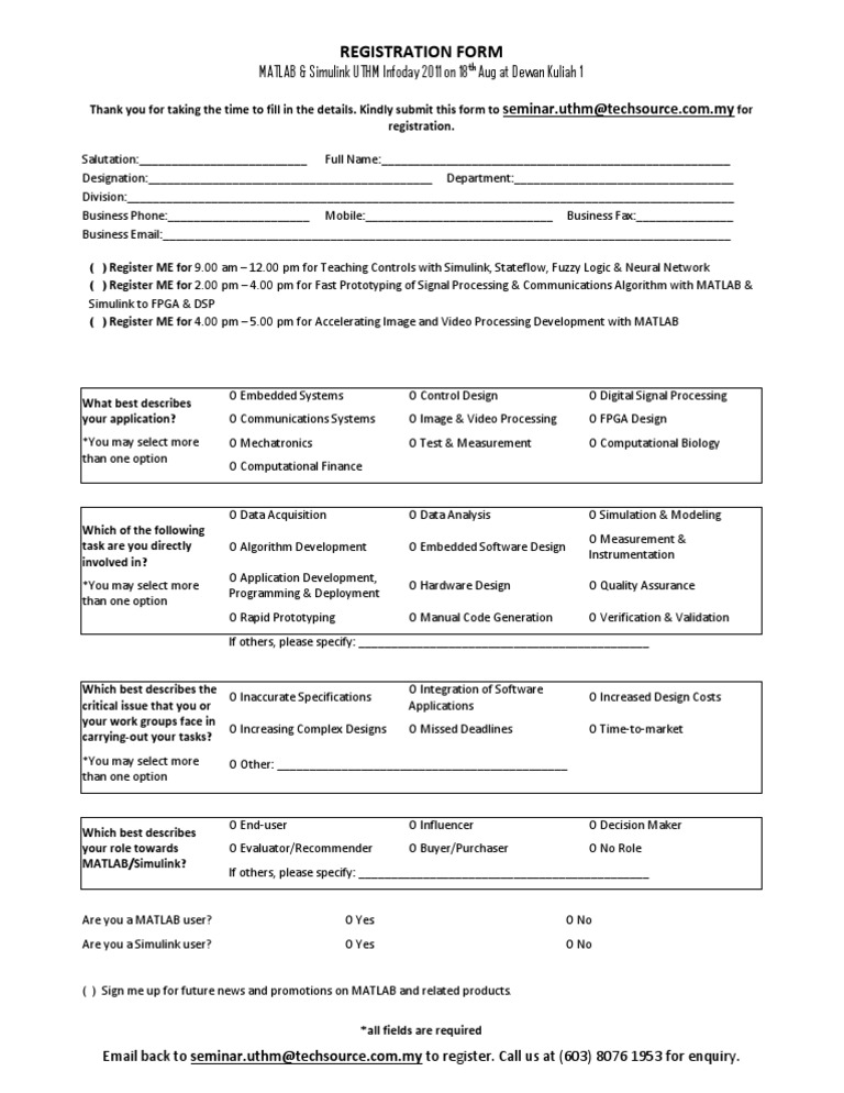 RegForm UTHM | PDF