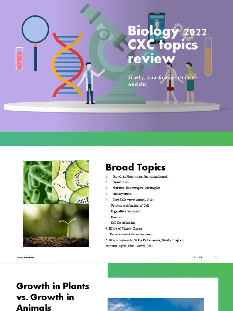 Biology CXC 2022 Review | PDF