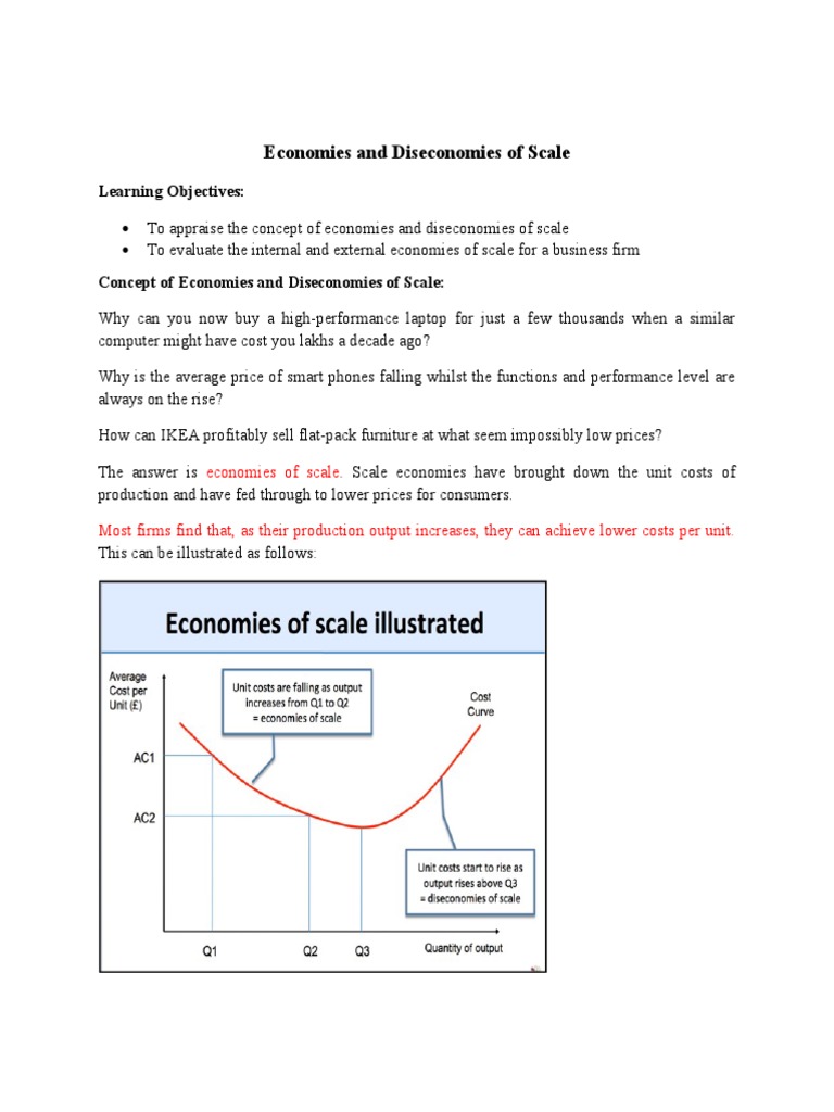 Economics Scale | PDF | Economies Of Scale | Average Cost
