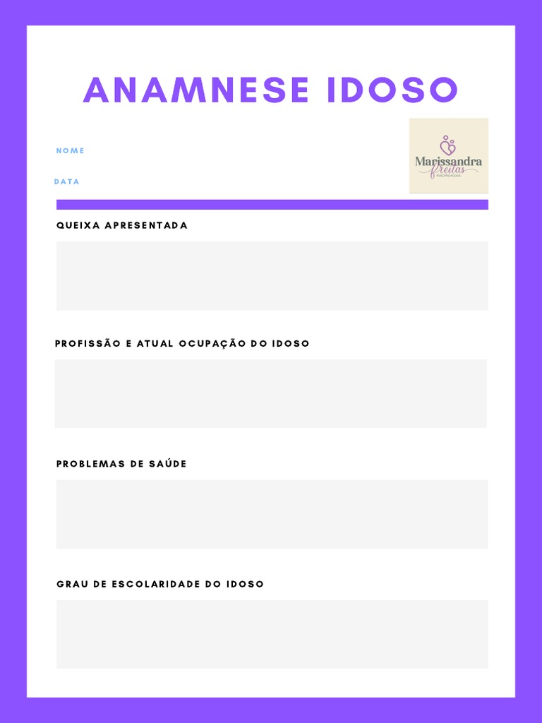 Anamnese Idoso Psicopedagogia Neuropp | PDF