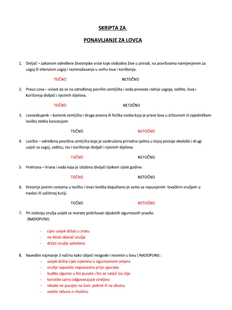 Skripta Za Lovca | PDF