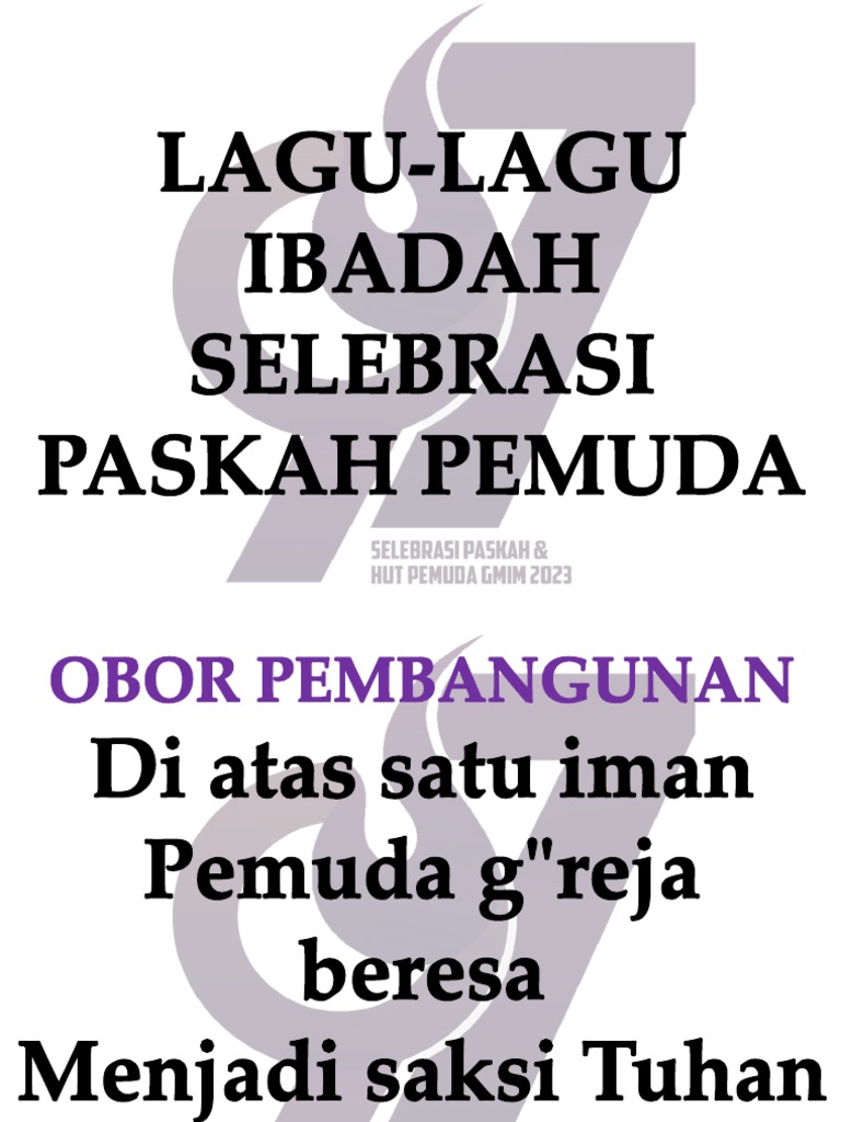 Lagu-Lagu Selebrasi Paskah Pemuda 2023 | PDF