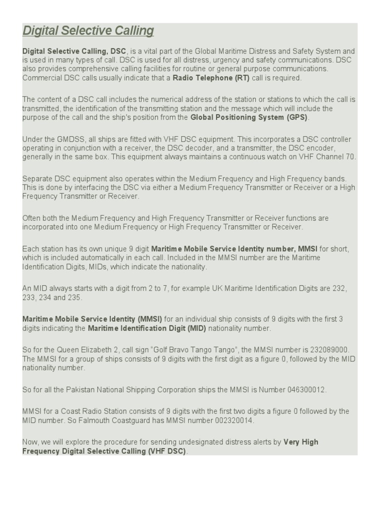 Digital Selective Calling | PDF | Radio | Telecommunications