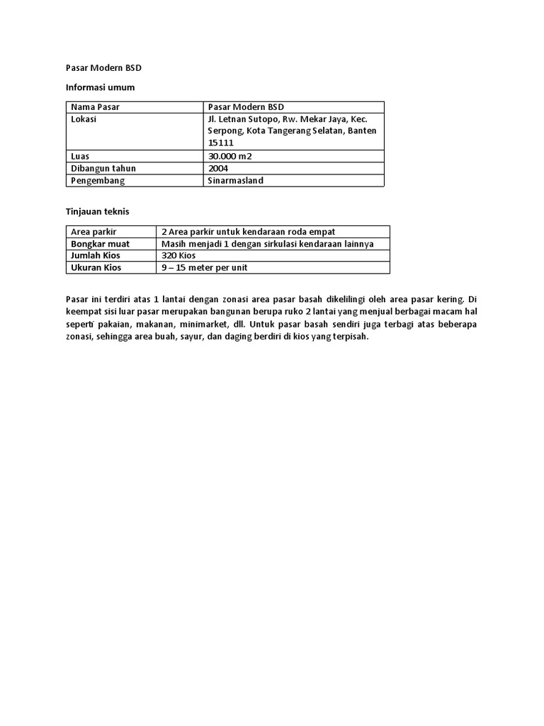 Pasar Modern BSD | PDF