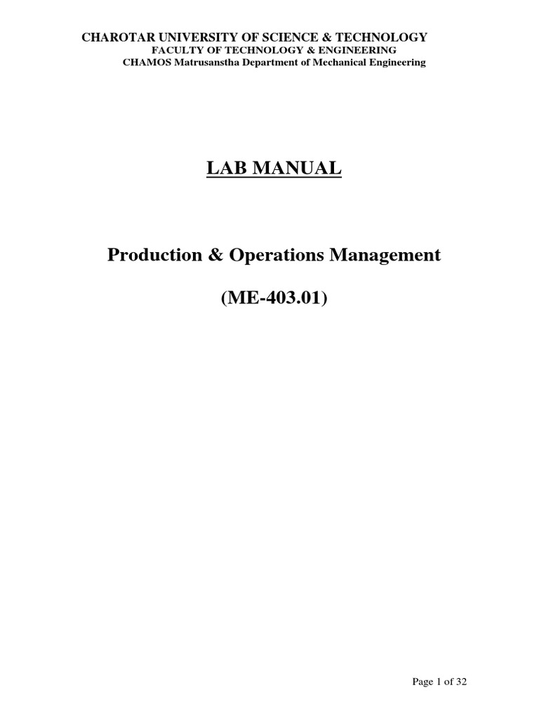 Lab Manual for Production Management | PDF | Art | Computers