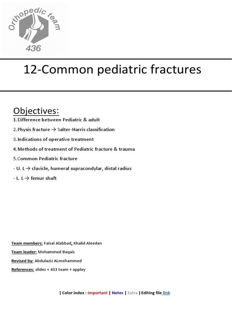 12-Common Pediatric Fractures | PDF
