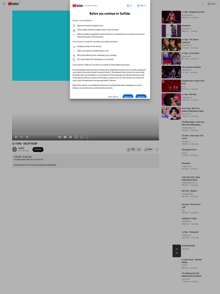 Before You Con Inue o You Ube: Le Tigre Decep Acon | PDF | You Tube