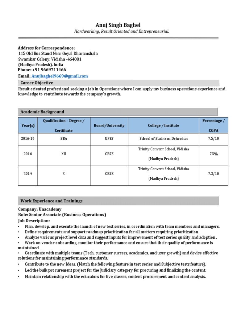 Anuj Singh Resume | PDF | Marketing | Business
