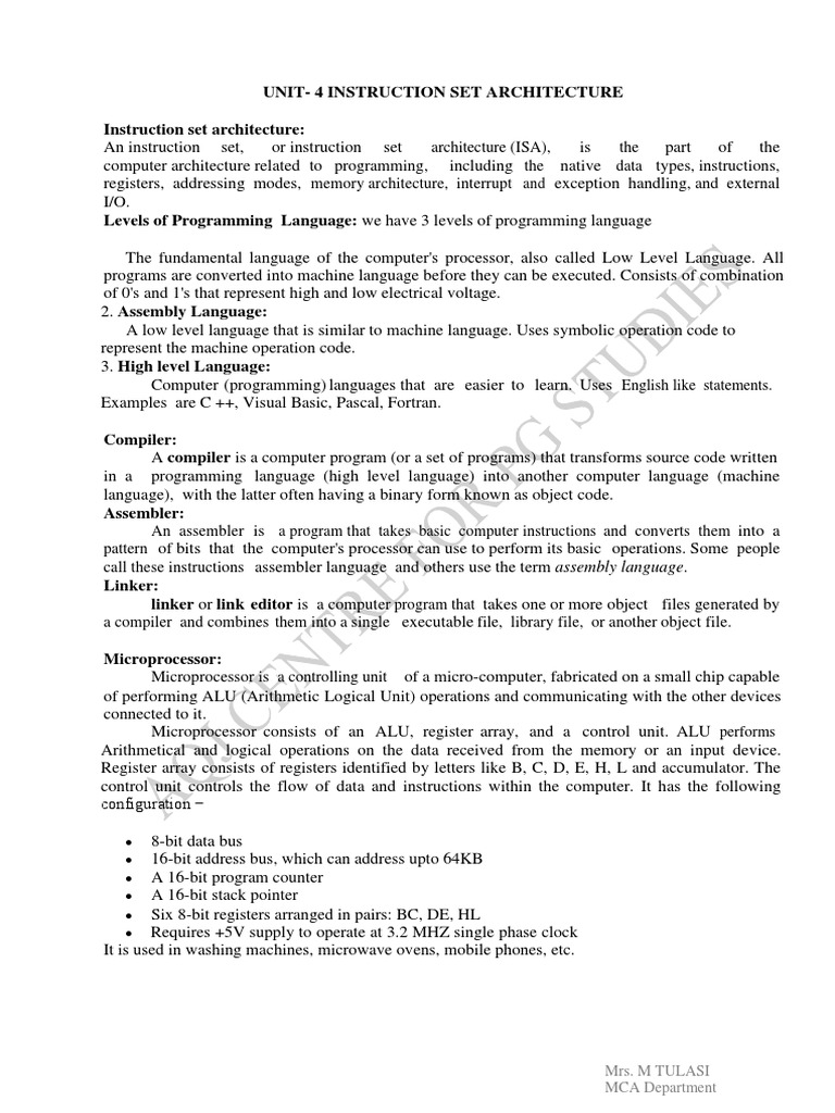 Addressing Modes and Instruction Set of the 8085 Microprocessor | PDF | Central Processing Unit ...