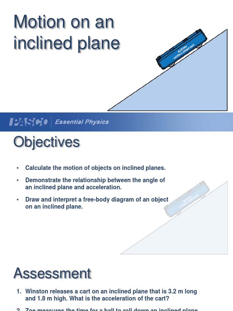Motion On An Inclined Plane | PDF | Force | Acceleration