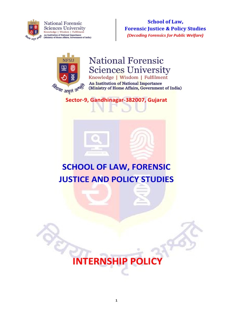 Internship Policy SLFJPS-NFSU | PDF