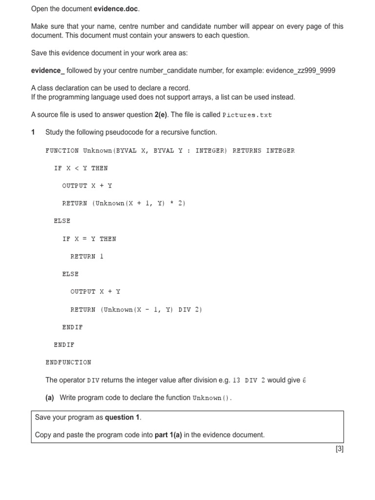 AS&A Level Computer Science 9618 - 42 Paper 4 Oct - Nov 2021 - Cropped ...