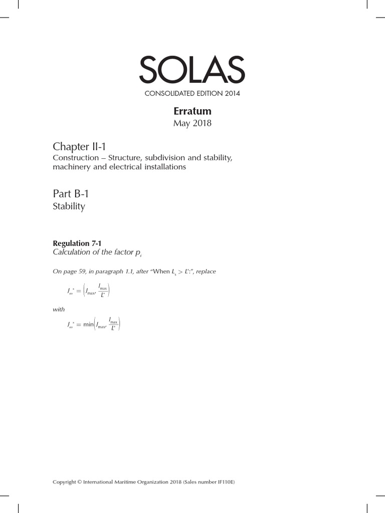 Solas: Chapter II-1 | PDF