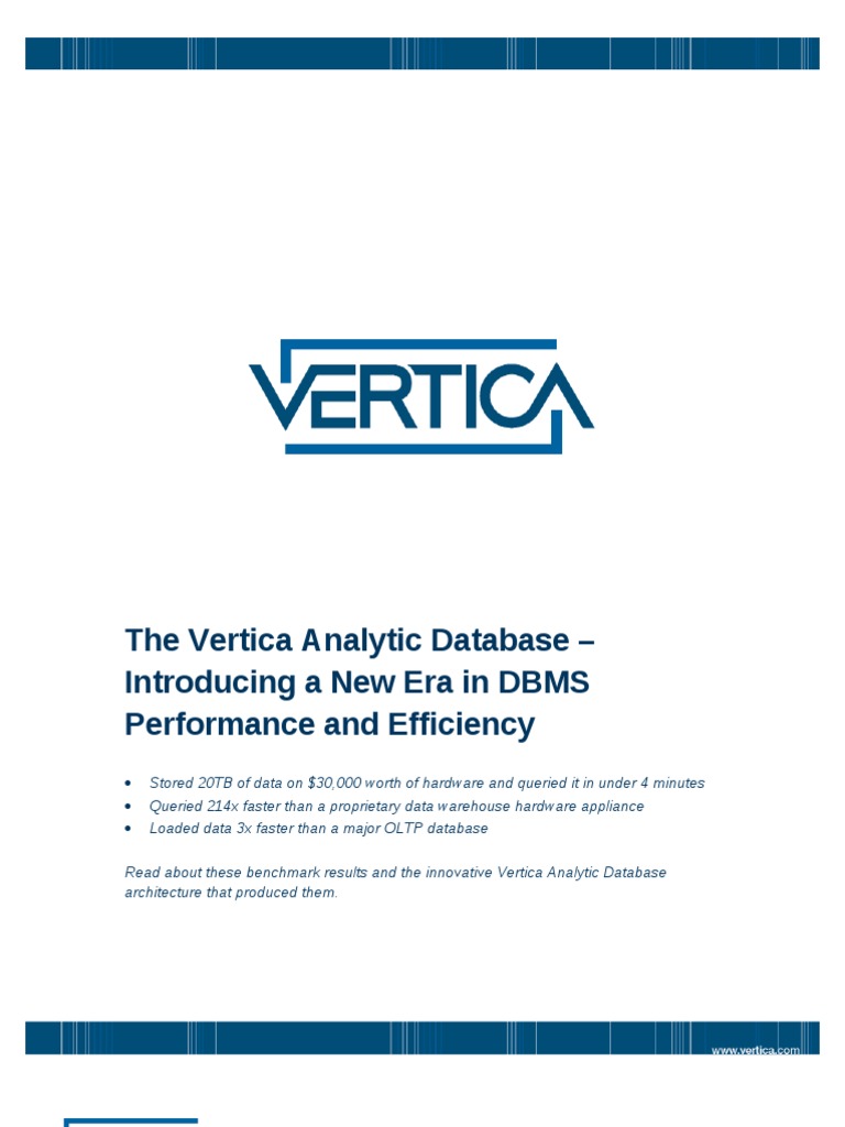 Vertica Analytic Database Performance Insights | PDF | Databases | Data ...