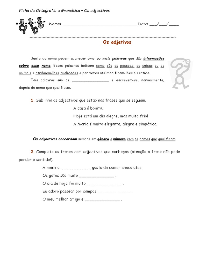 Os graus dos adjetivos: normal, comparativo e superlativo | PDF ...