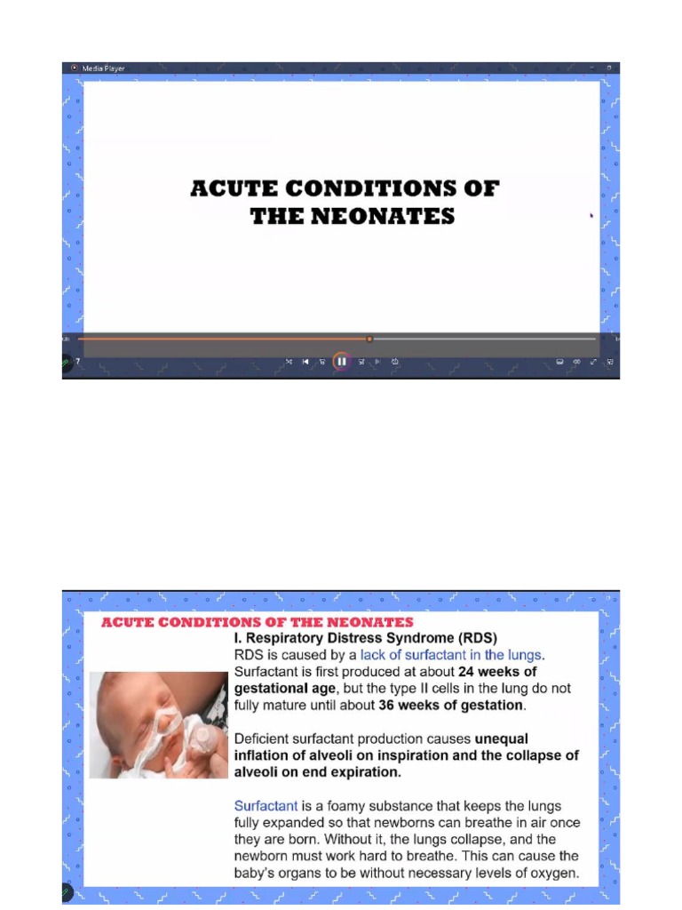 Acute Conditions of The Neonates W1 | PDF