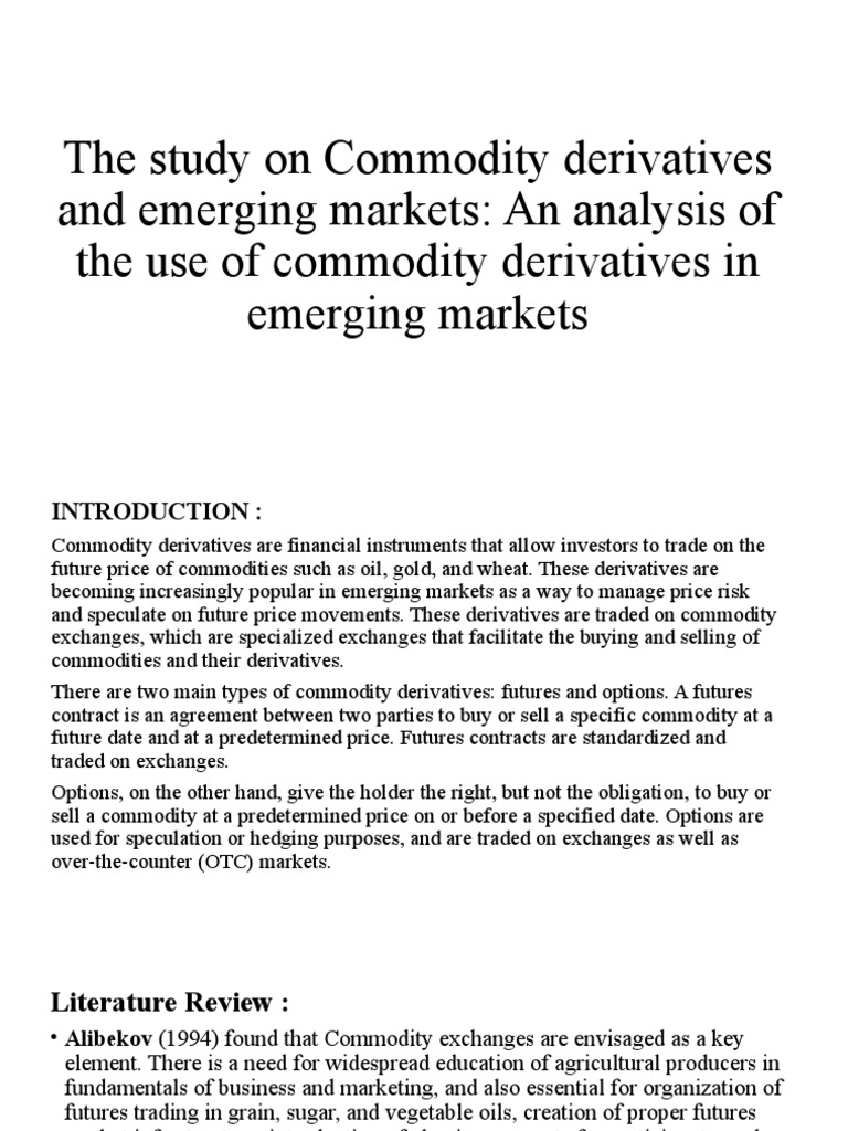 Commodity Derivatives | PDF | Commodity Markets | Derivative (Finance)