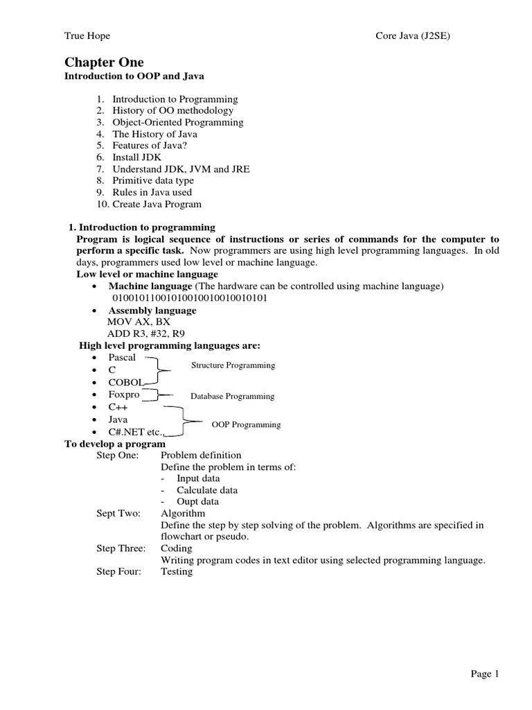 Chapter One: Structure Programming | PDF | Java (Programming Language) | Java (Software Platform)