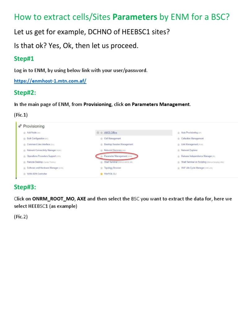 Extracting BSC Site Parameters in ENM | PDF