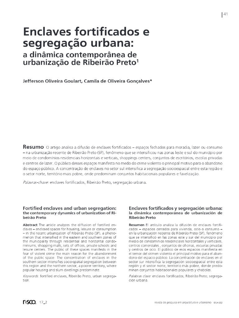 Vista Do Enclaves Fortificados e Segregação Urbana - A Dinâmica ...
