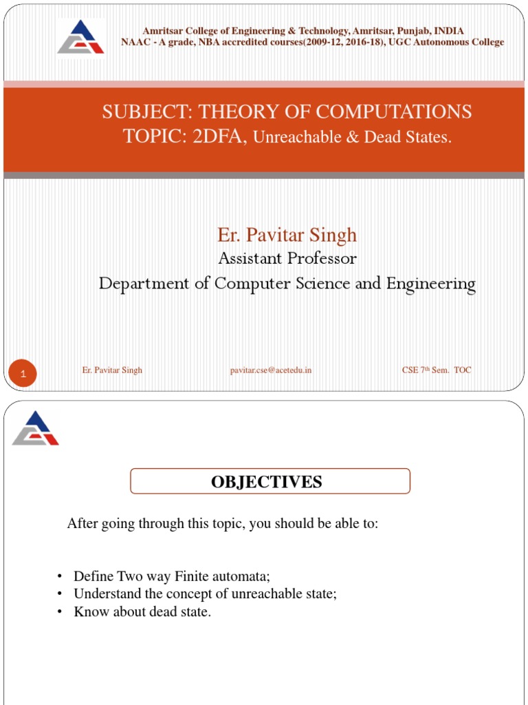2dfa Unreach | PDF | Automata Theory | Computing