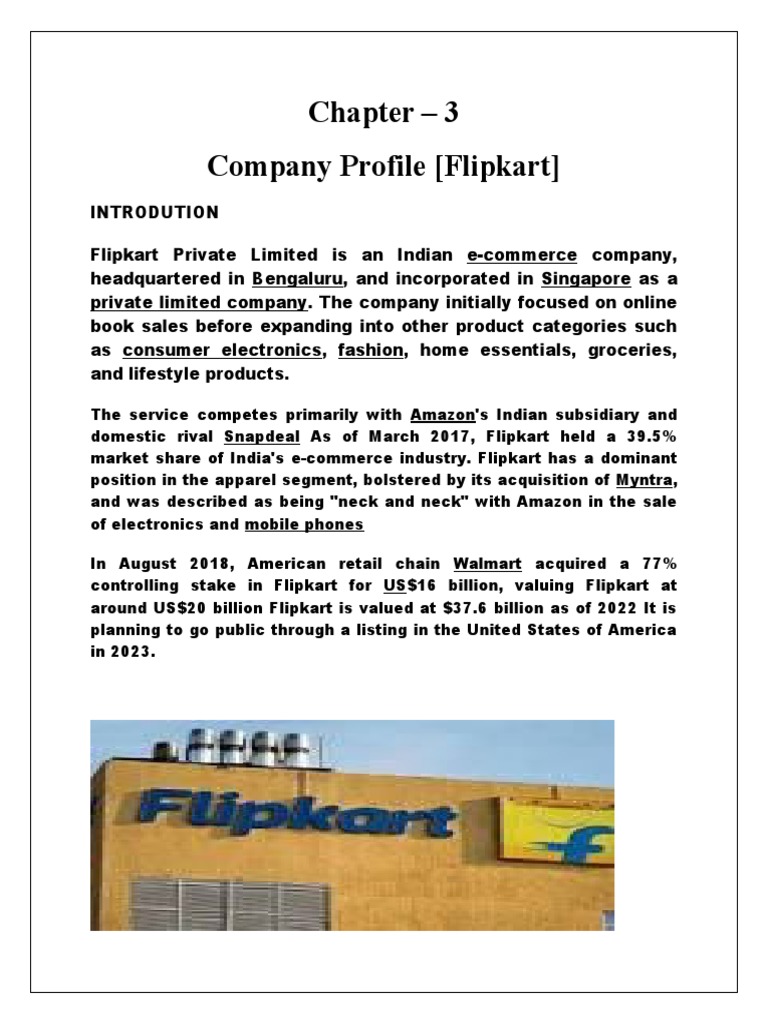 Company Profile Flipkart | PDF