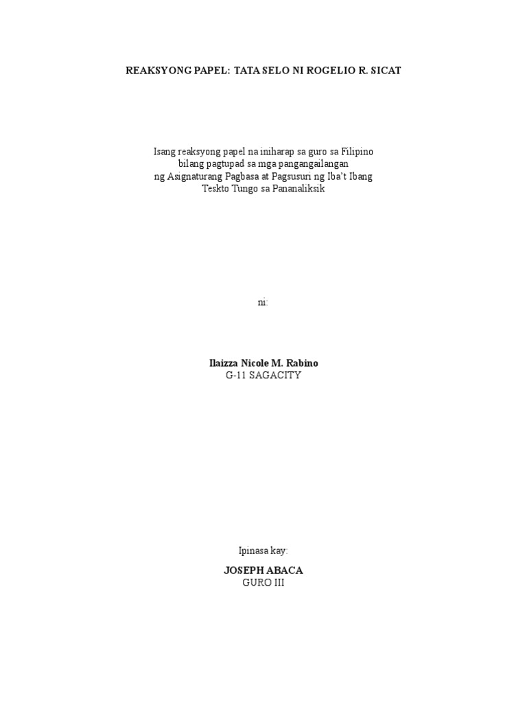 REAKSYONG-PAPEL-GAWAIN | PDF