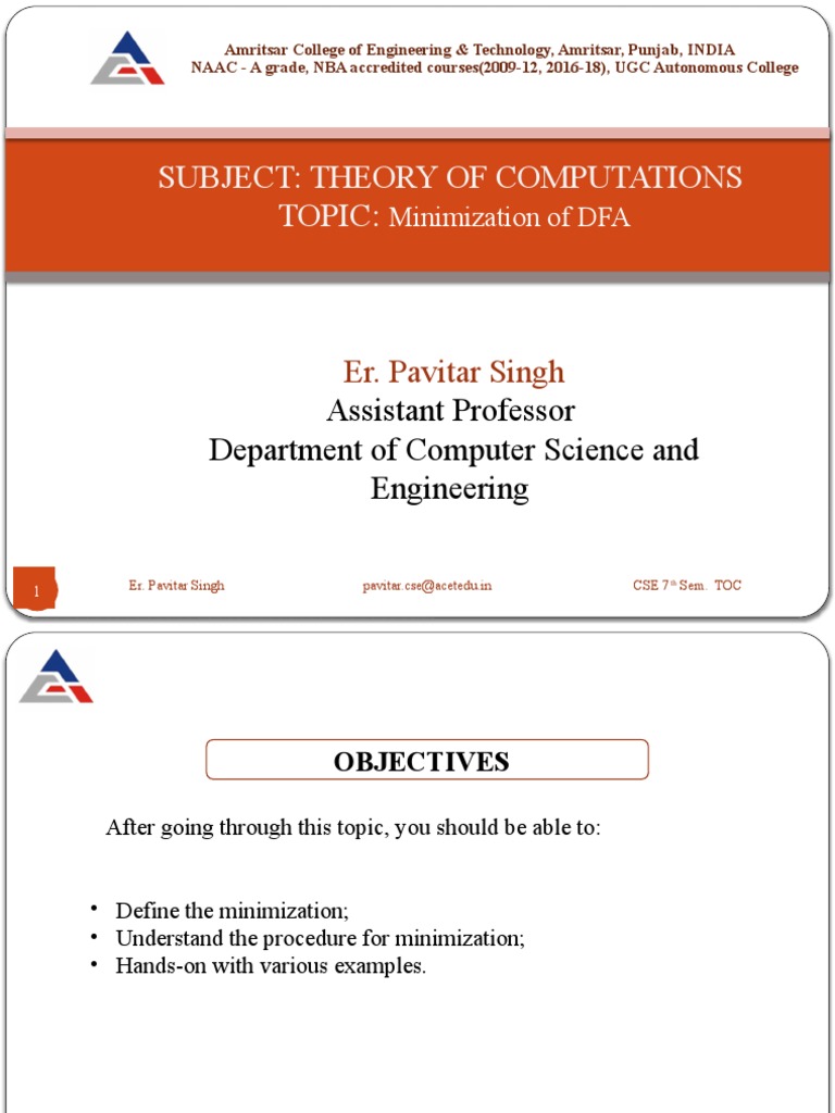 Minimization | PDF | Theoretical Computer Science | Applied Mathematics