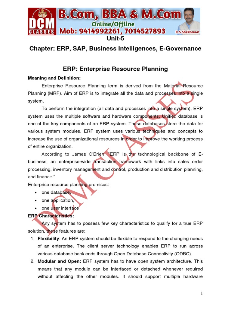 E-Commerce Unit-5 | PDF | Business Intelligence | Enterprise Resource Planning