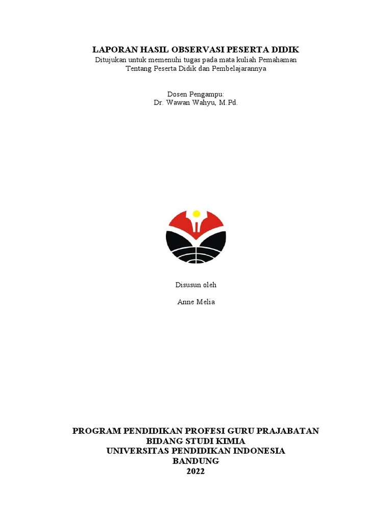 Laporan Hasil Observasi Peserta Didik Sma Labschool Upi | PDF