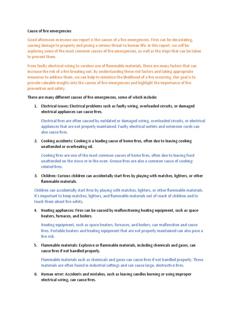 Common Causes of Fire Emergencies | PDF | Fires | Wildfire