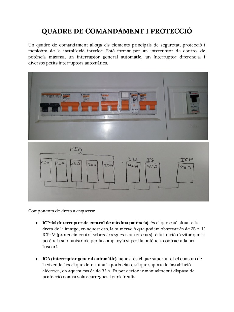 Quadre de Comandament I Protecció | PDF