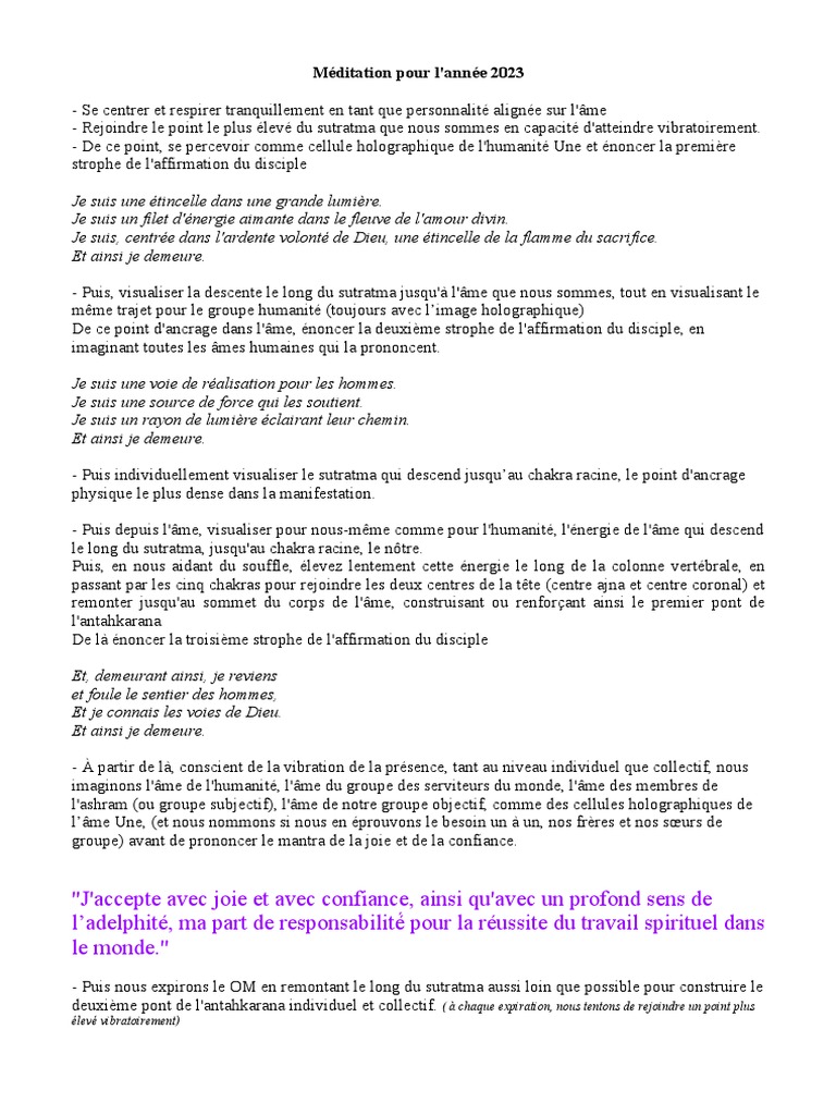 Méditation et Sutratma 2023 | PDF | Âme