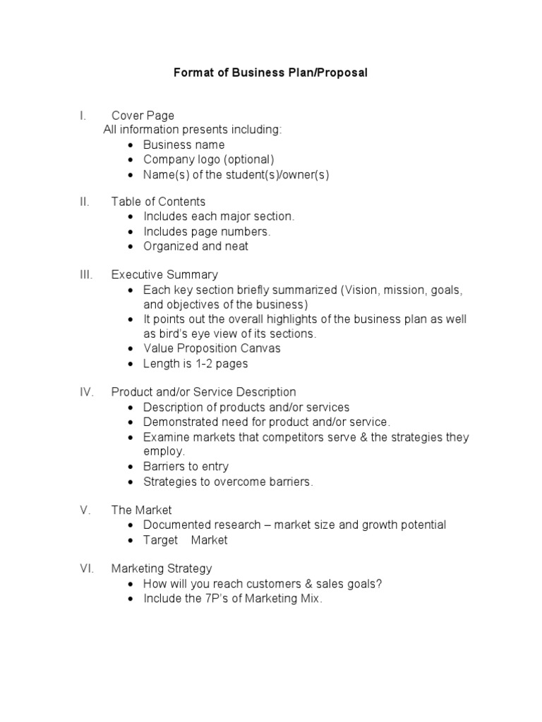 Business Plan Format for Grade 12 | PDF | Business