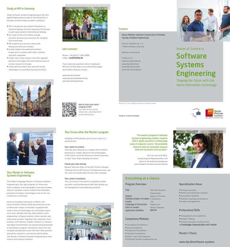 HPI Software Systems Engineering Master of Science | PDF | Computers