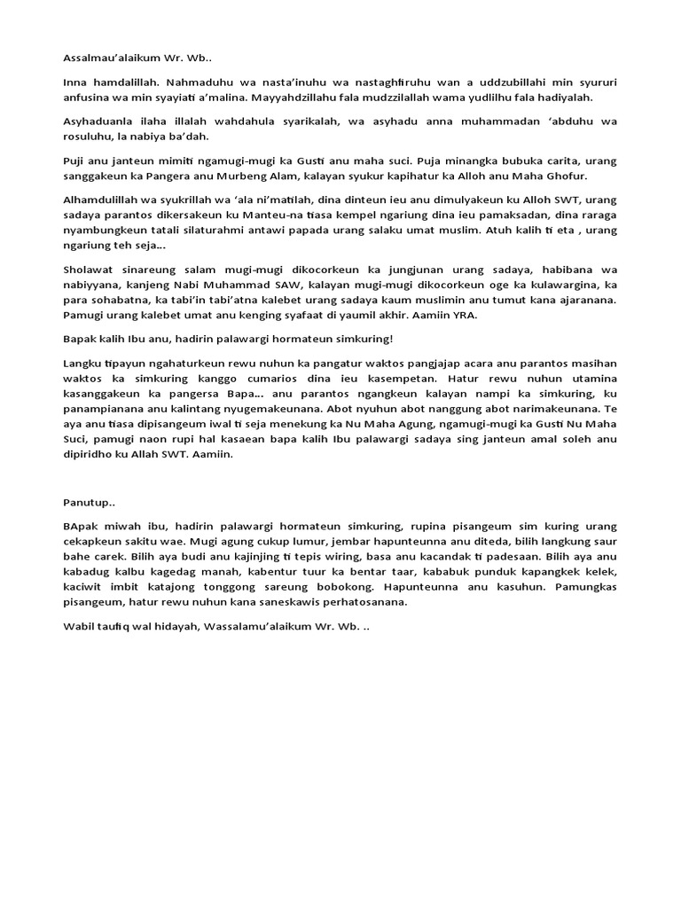 Teks Pidato B. Sunda | PDF