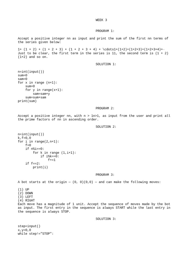 Week 3 Python Graded Assignment | PDF