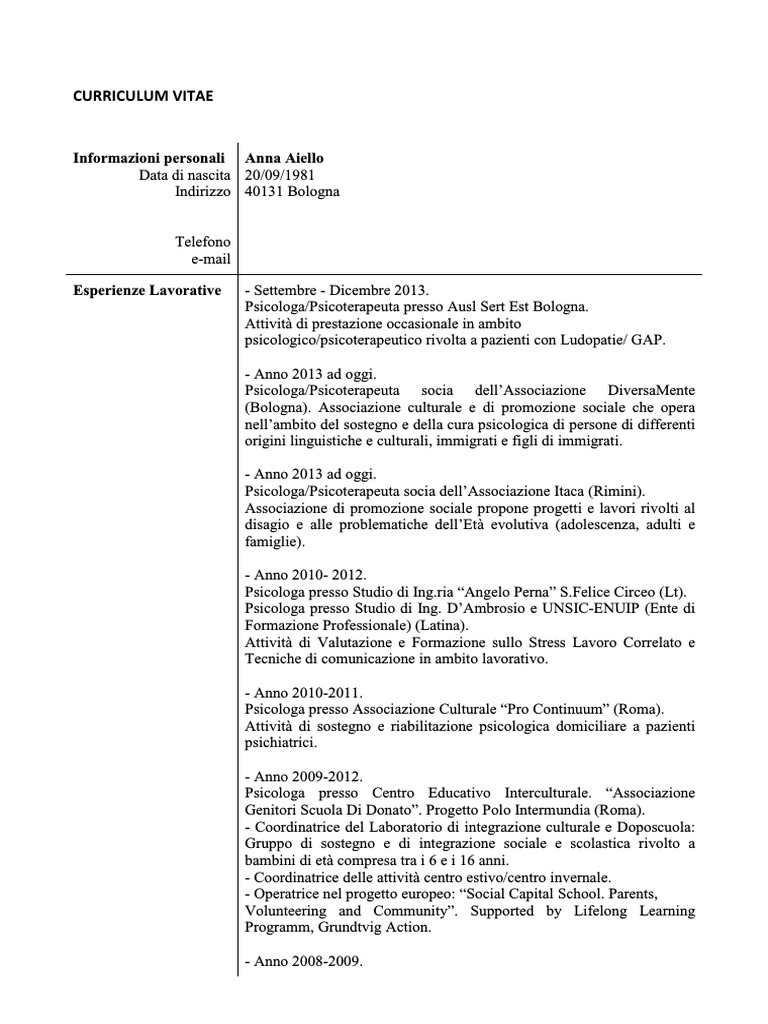 CV-Aiello Anna | PDF