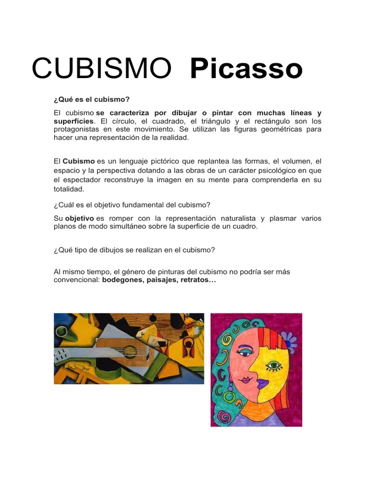 Introducción al Cubismo y su Creatividad | PDF | Cubismo | Perspectiva ...