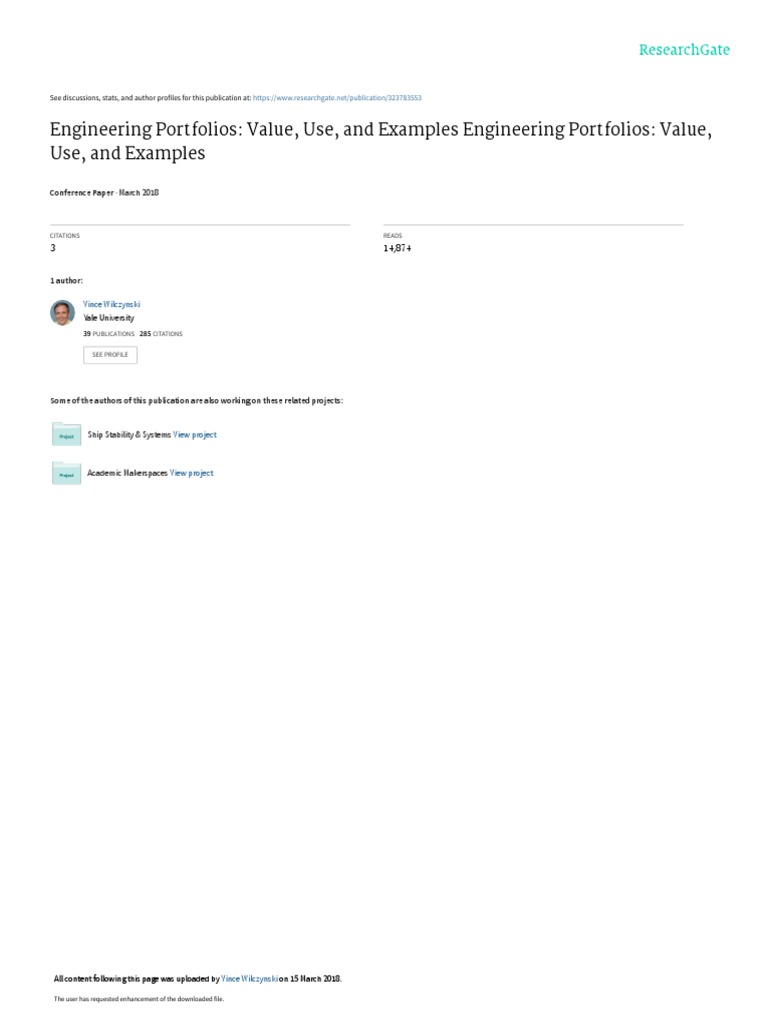 Engineering Portfolios: Value, Use, and Examples Engineering Portfolios ...