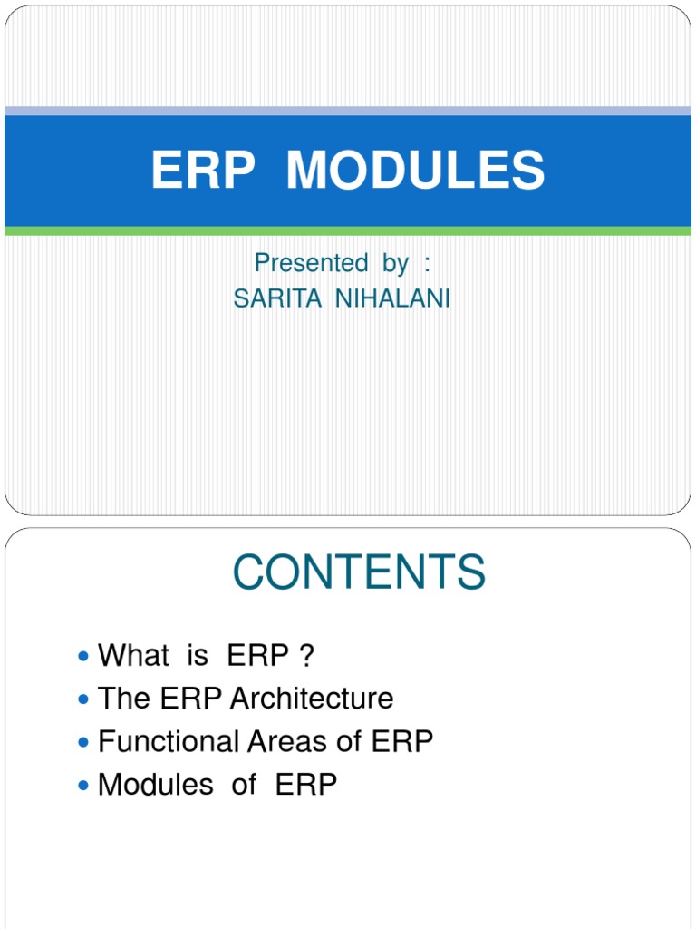 Overview of ERP Modules and Functions | PDF