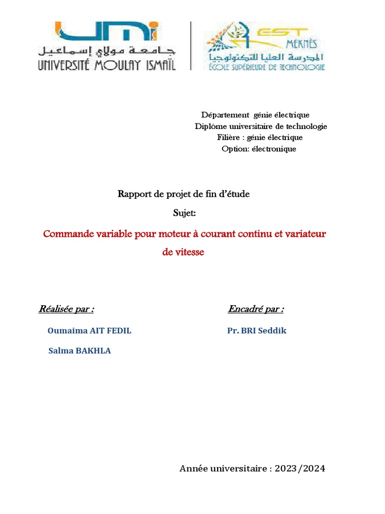 Rapport Du Projet de Fin D'étude | PDF